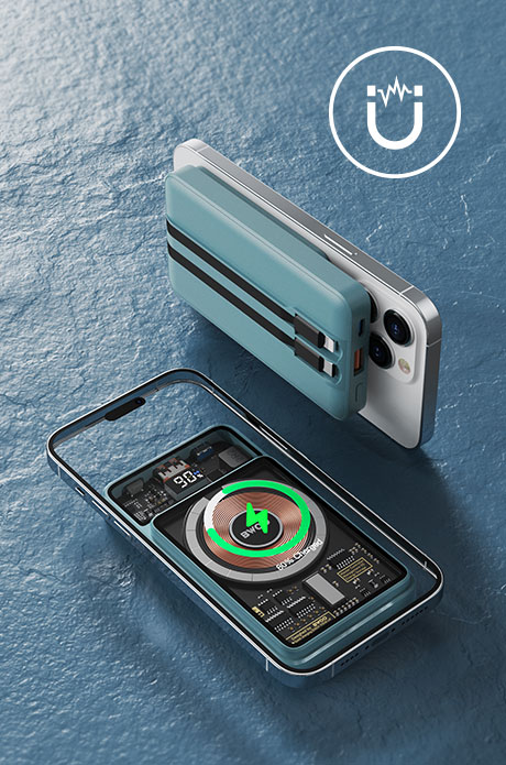 Fast Charging Magnetic Wireless Charging Power Bank-Power Bank-- BWOO